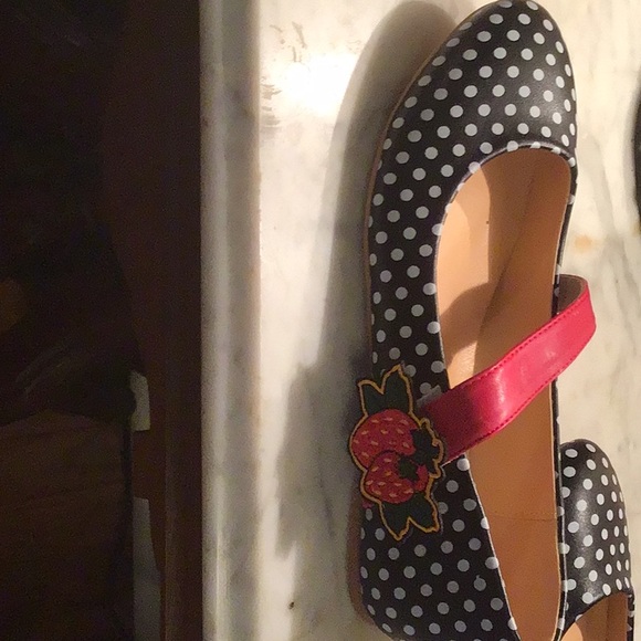 Modcloth | Shoes | Flats With Strawberry Velcro Size 6 Or 36 Runs A Tad ...